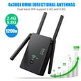 Hootek WiFi Extender Signal Booster, Dual Band 2.4G/5G, Covers 10,000 Sq. ft, 4 Antennas ...