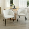 ONEVOG Modern Sherpa Upholstered Dining Chair, Leisure Accent Chair ...