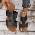 Black Summer Ladies Large One Strap Beach Flat Slippers Spring ...