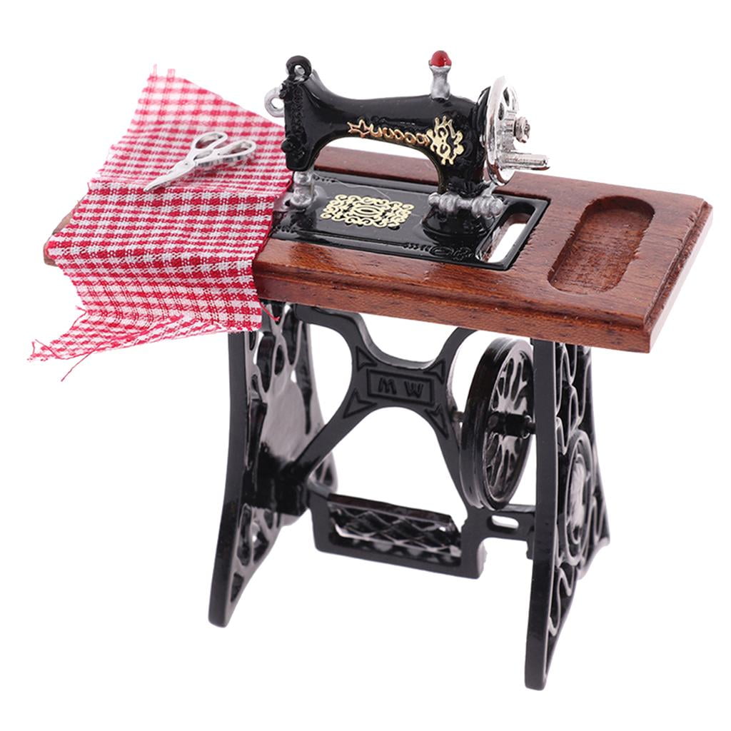 1/12 Doll Furniture Sewing Machine Model Mini Sewing Machine Dollhouse ...