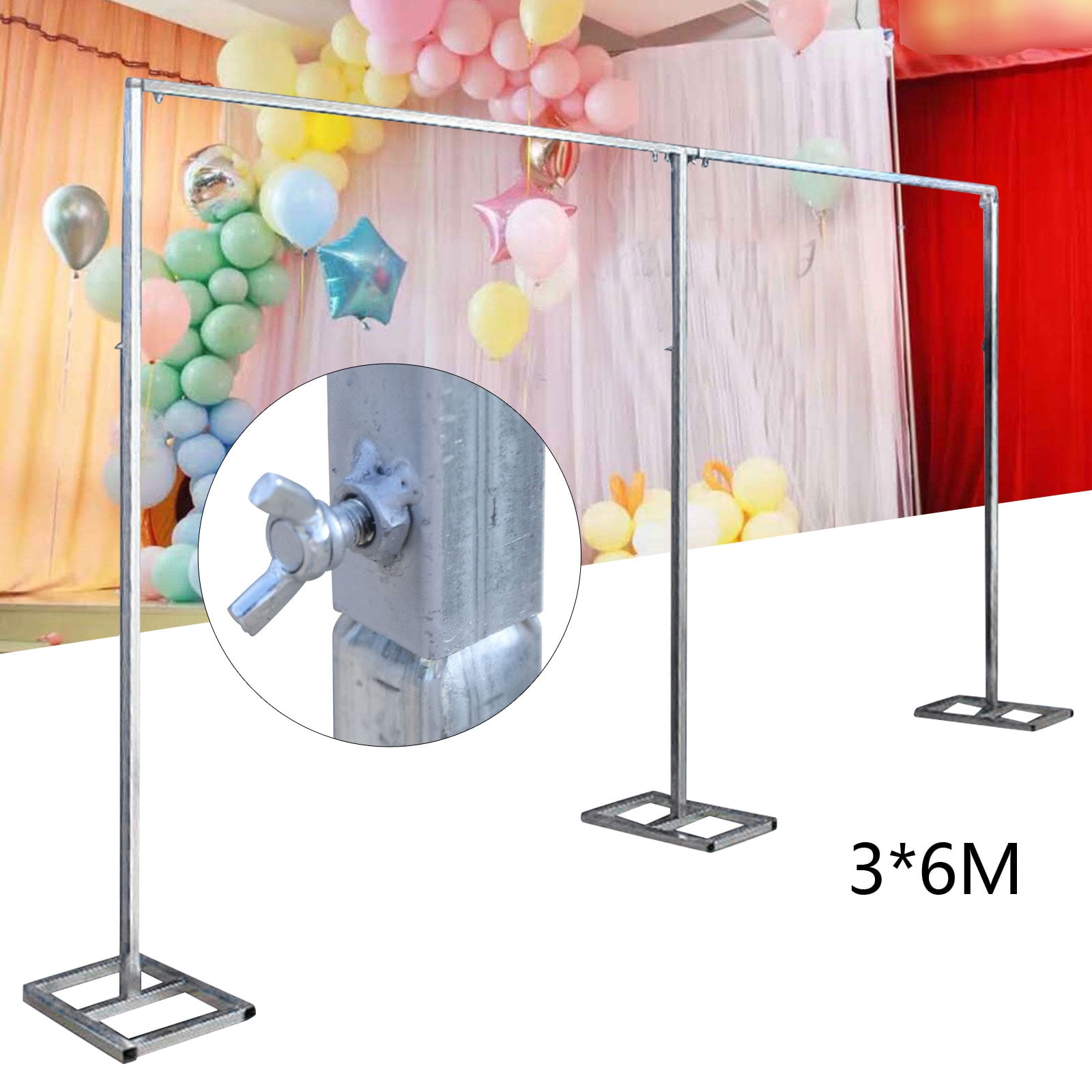 19.68*9.84ft Wedding Party Backdrop Stand with Bases, Square Decor ...