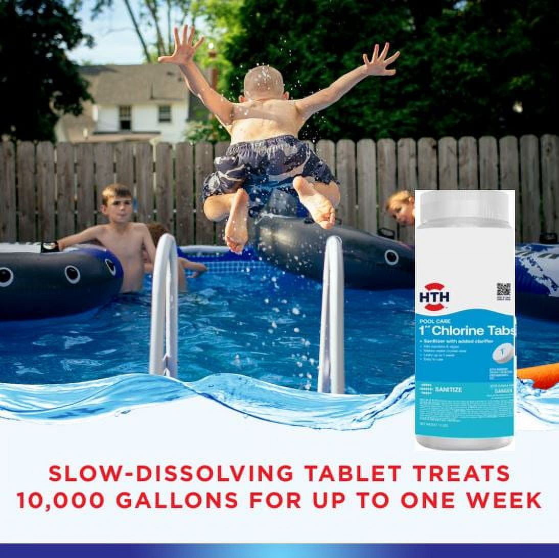 HTH 1 Inch Chlorine Tablets 1.5 lb Pool Sanitizer for Algae and ...