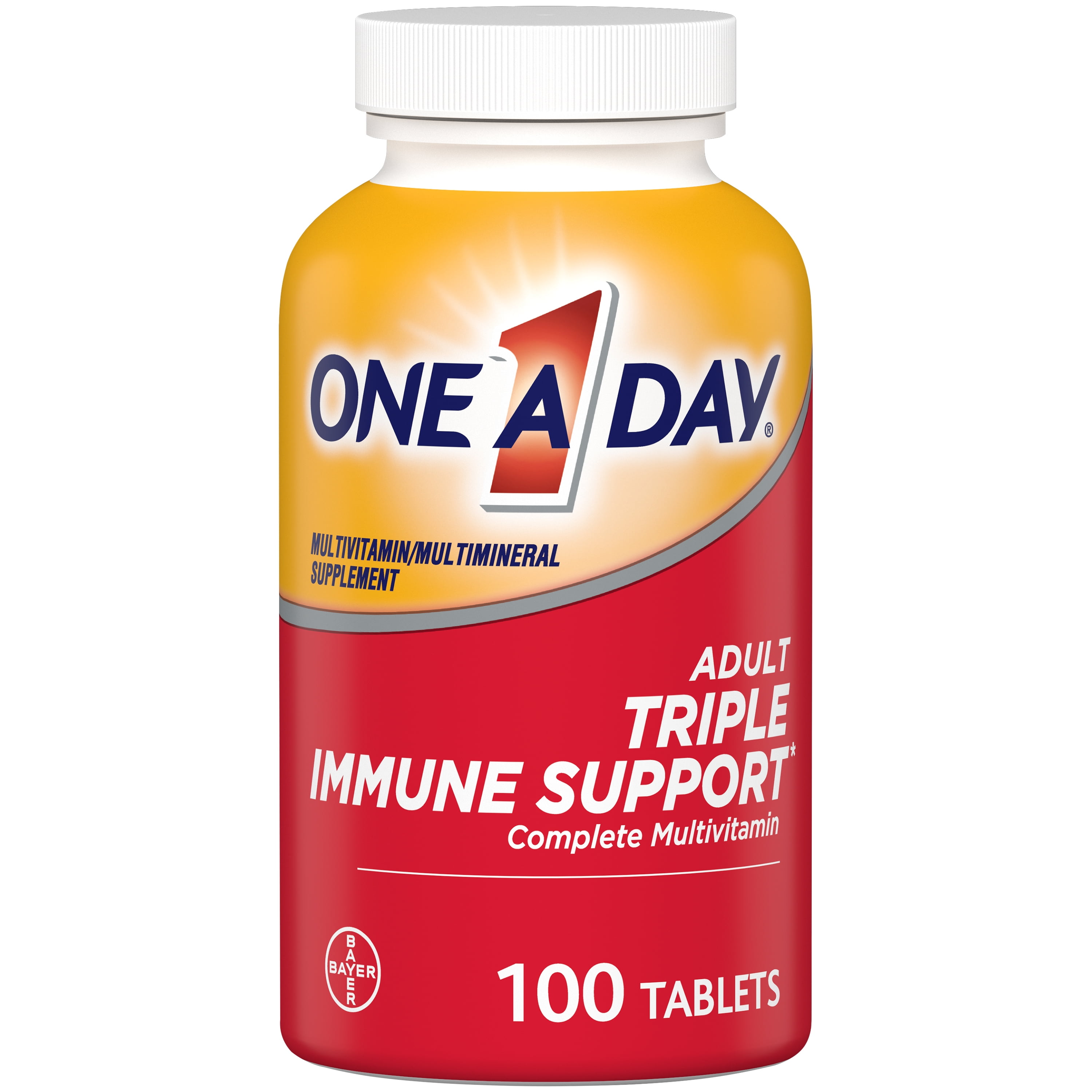 One A Day Triple Immune Support Complete Multivitamin, 100 Count ...