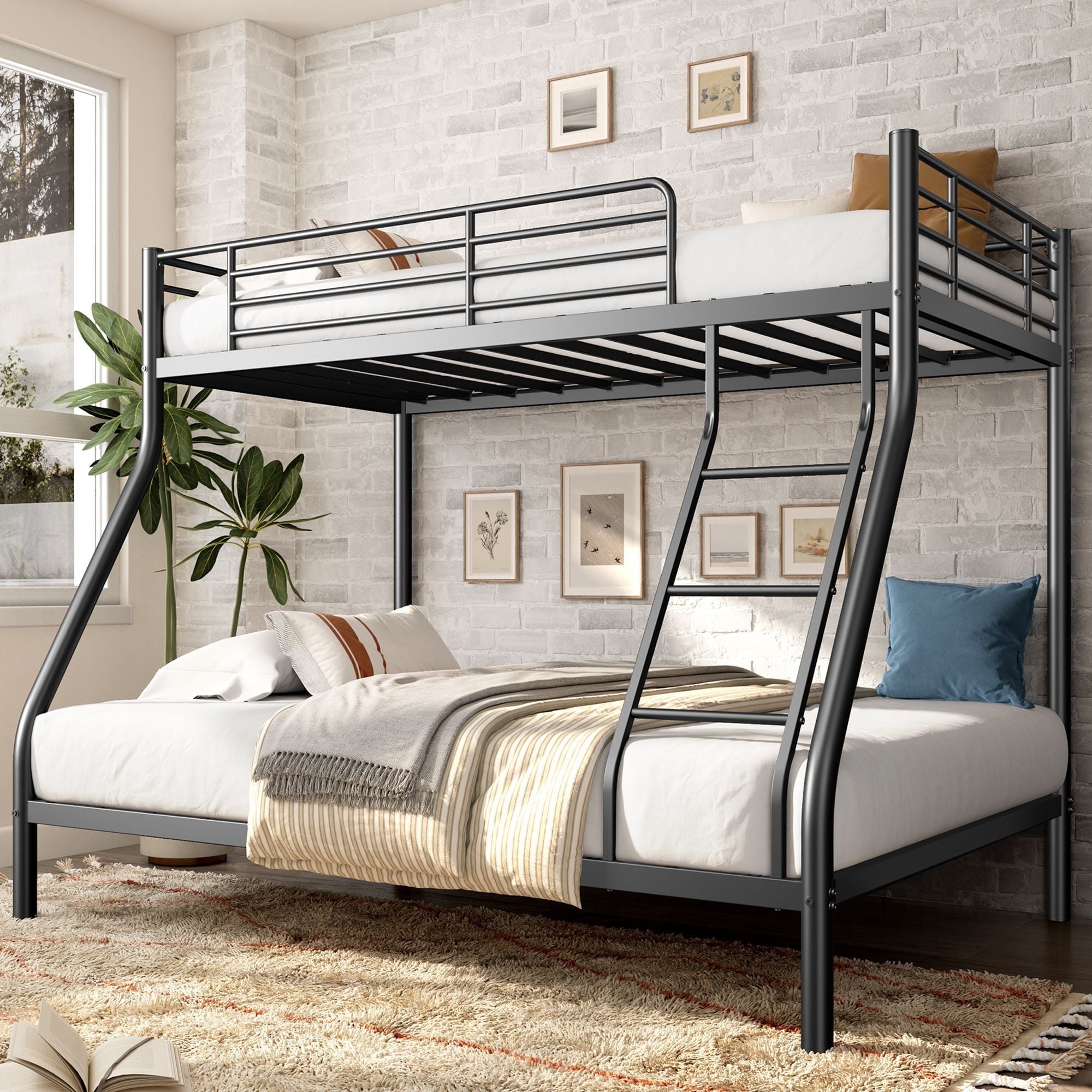 Click here for Soges Twin Over Full Bunk Bed Metal Bed Frame With... prices