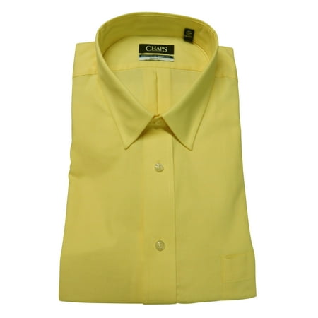 Chaps Men's Regular Fit Stretch Collar Shirt, Size 18 1/2-34/35, Lemon ...