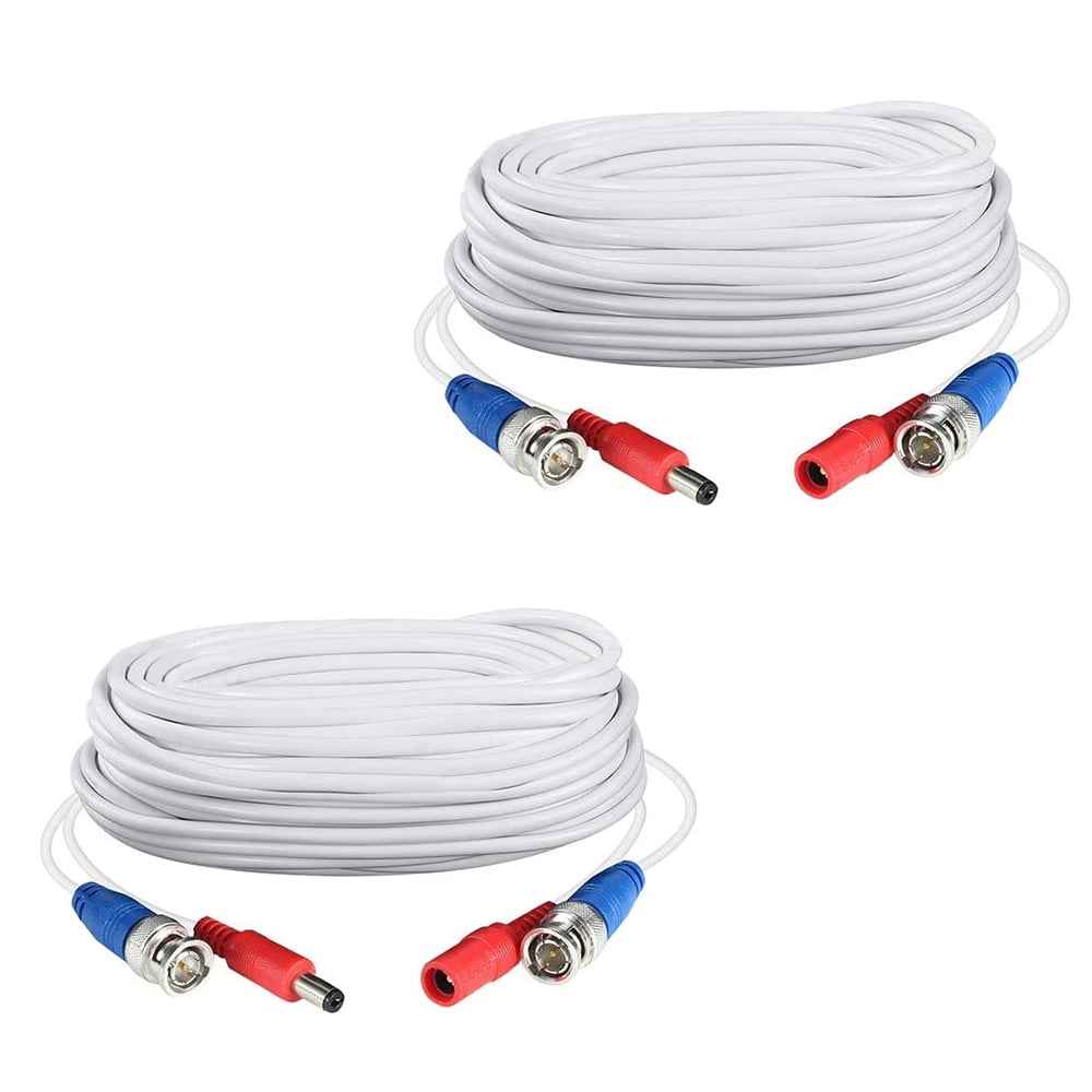 2 rollos de 18 3 m 60 pies 2 en 1 Cables de alimentación de vídeo CCTV ...