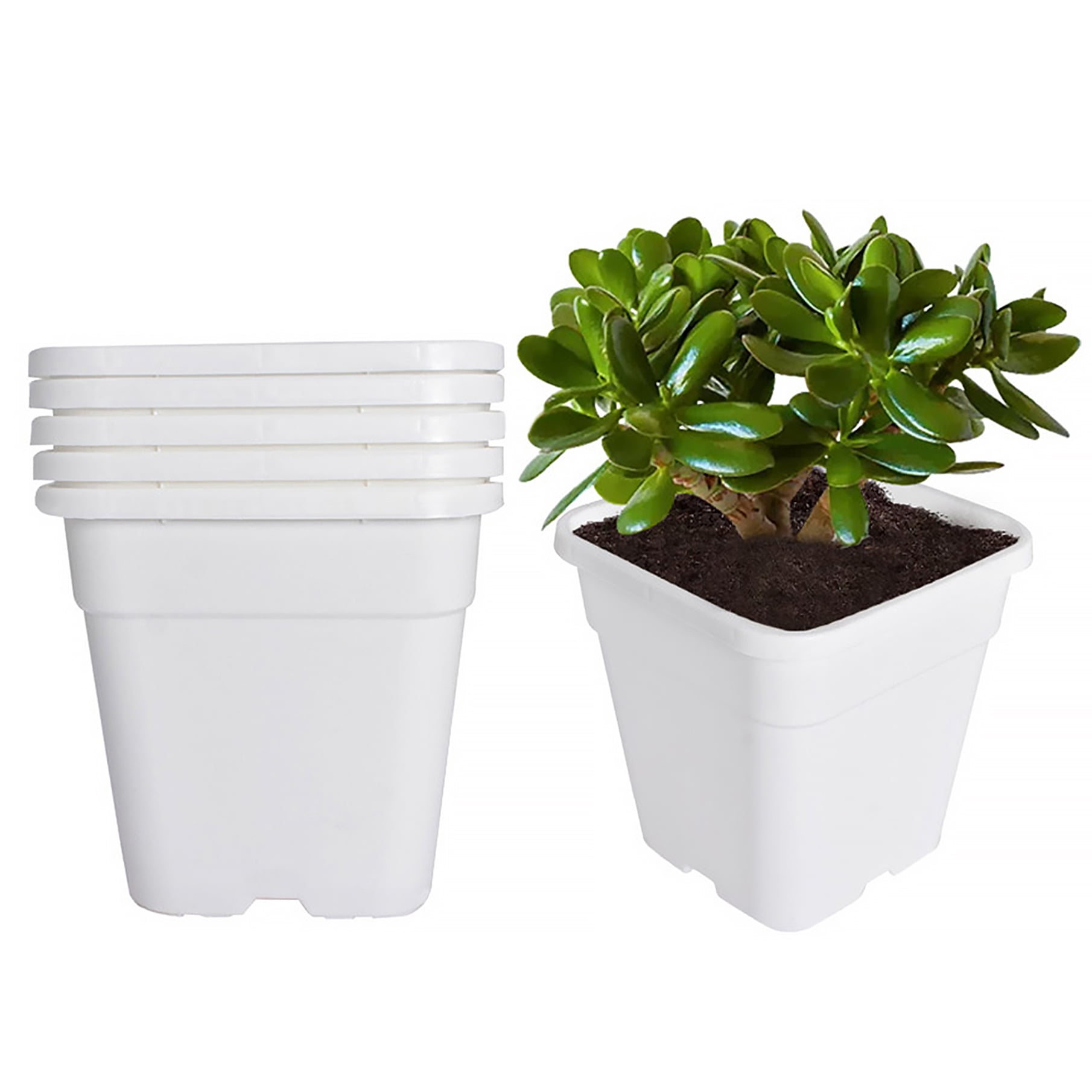Waltyotur 1/2/3/5/8/10Gallon Plastic Grow Pots Plant Bonsai Square ...