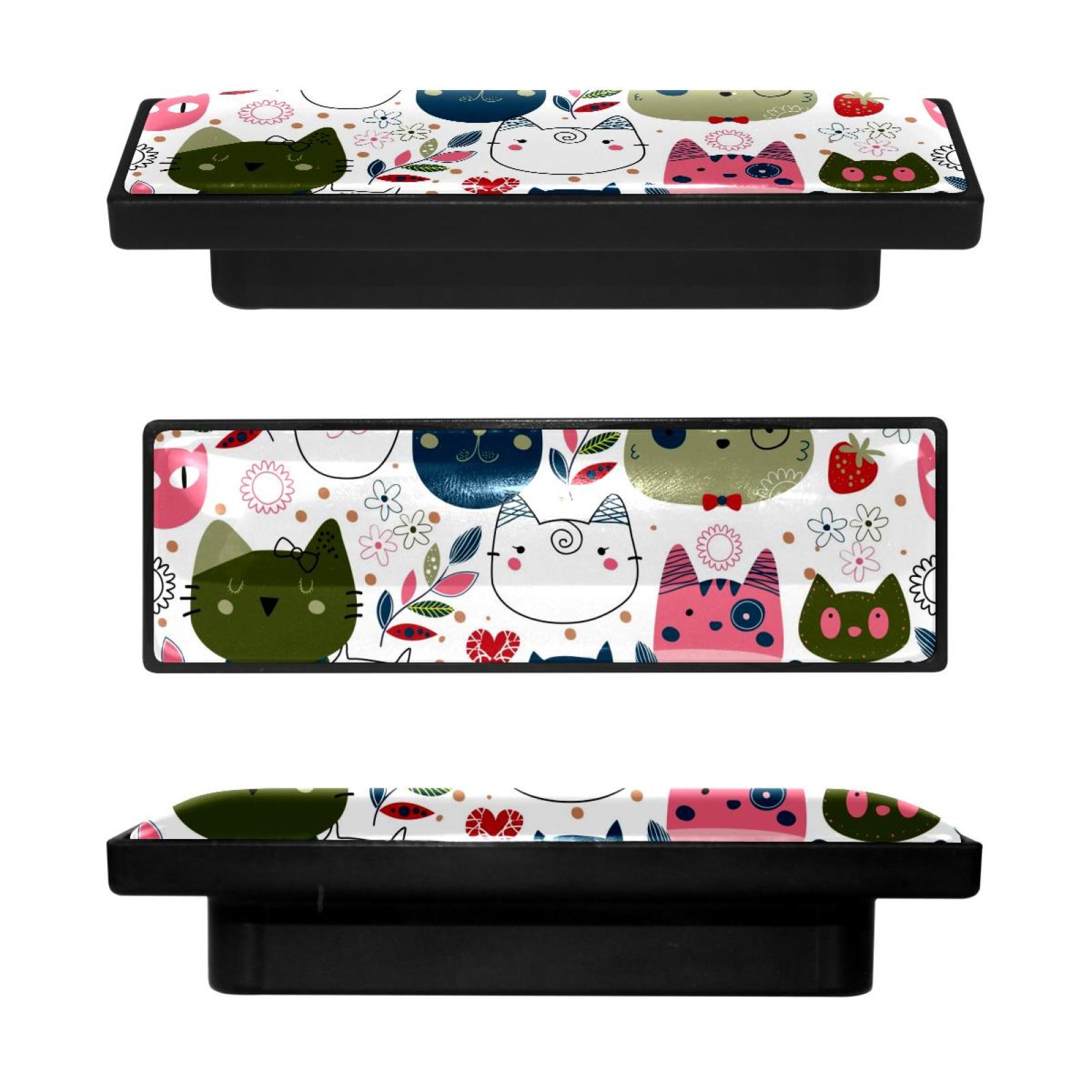 4 Pcs Rectangle Cabinet Handle Cupboard Knob Drawer Pulls Handle White ...