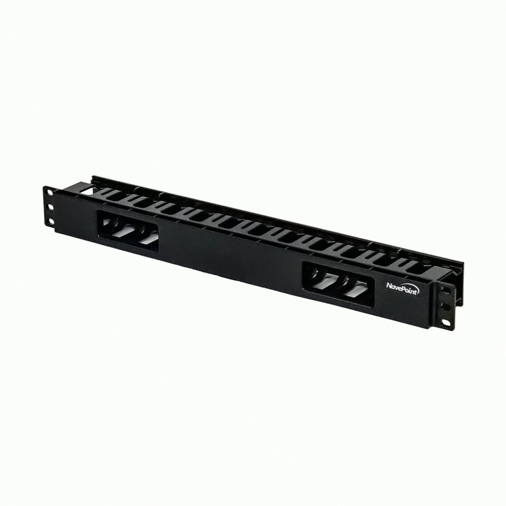 Navepoint 1U Horizontal 19-Inch Rack Mount Cable Management Raceway ...