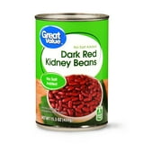 Great Value Dark Red Kidney Beans, No Salt Added, 15.5 oz - Walmart.com