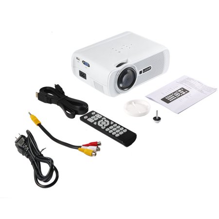 LESHP Portable Multi-media LED Video Projector 1080P HD 1200 LM with ...