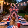4th of July Fabric Star Flag Ribbon Hanging Bow - Patriotic Door ...