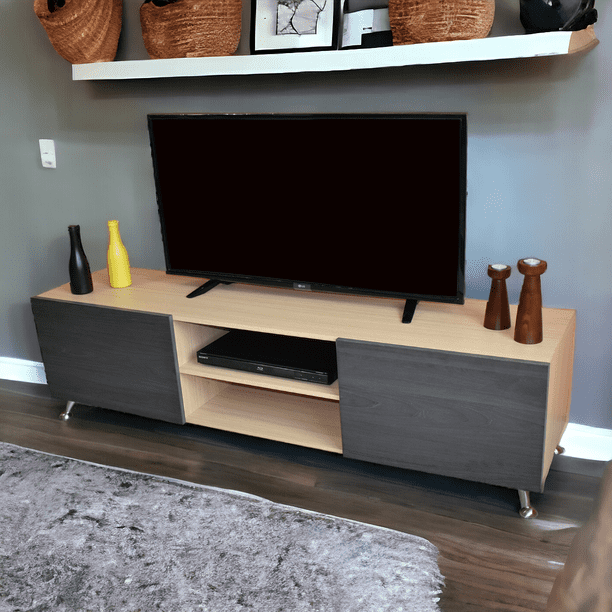 Mueble para TV de 70" Roble Gris Centro de entretenimiento Hogare Italy | Bodega Aurrera en línea