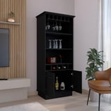 Depot E-Shop Bar Cabinet with Wine Rack, three Open Storage Shelves and ...