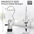 Black 250 Stainless Steel Clothes Hanger Clips Multi-Use Hanging Hooks ...
