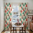 Christmas Trees Sheer Curtains 108 Inches Long, Beige Xmas Tree Star ...