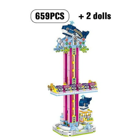 City Mini Amusement Park Building Blocks Pirate Ship Car Carousel ...