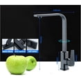 Matte Black 360° Rotate Kitchen Faucets Hot and Cold Water Mixer Deck ...