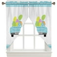 Easter Swag Valance Curtains Happy Y'all Egg Blue Car Minimalist Stripe ...