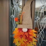 16 Inch Fall Wreath, Front Door Artificial Autumn Leaves, Pumpkin ...