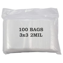 Clear Plastic Reclosable Zipper Bags 3x5 W/White Block (Package of 100 ...