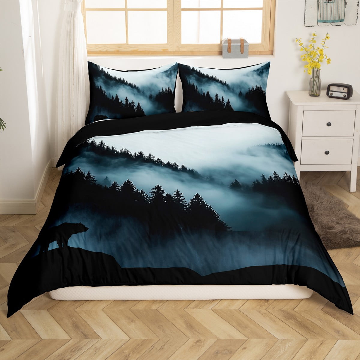 Click here for Erosebridal Animal Bear Duvet Cover King smoky Jun... prices