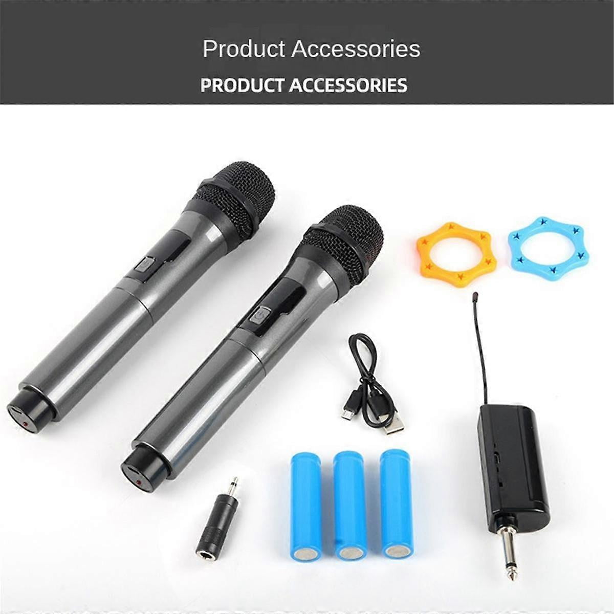 WN043 Wireless Microphone 2 Channels UHF Fixed Frequency Handheld Mic ...