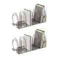 2Pcs Clear Acrylic Bookend for Shelf 4 Compartments Book End Book ...