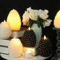SHIQI-Pine Cone Flickering Flameless Candles with Remote and Timer ...