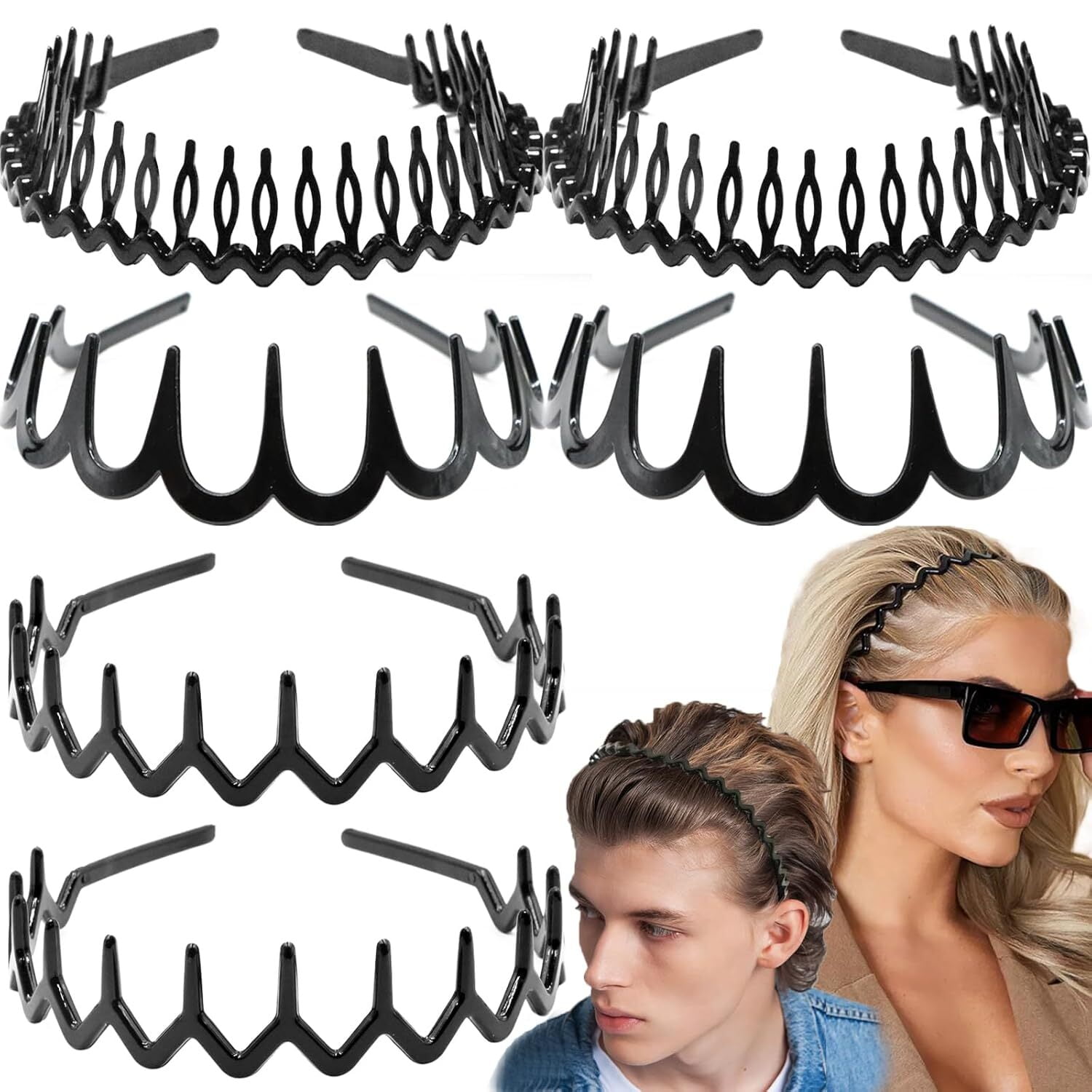 Click here for Unbranded Ystiann Zig Zag Headbands  6pc Wavy Hair... prices