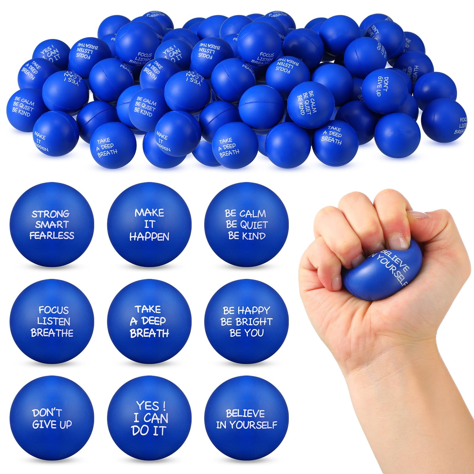 Pelotas de poliuretano Sappy Inspirational para aliviar el estrés, 72 ...