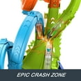 Hot Wheels Action 4-Loop Crash Out Track Set with Motorized Booster & 1 ...