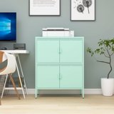 Green Metal Locker Storage Cabinet with 4 Doors & Legs,Office Storage ...