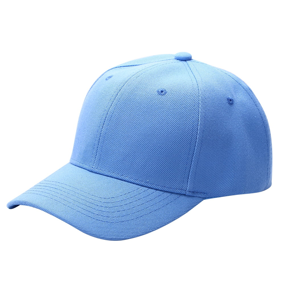 Fitted Classic Curved Bill Baseball Hat Plain Blank Sport Ball Cap Blue ...