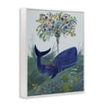 Stupell Industries A Flowery Whale White Framed Giclee Art, design by ...