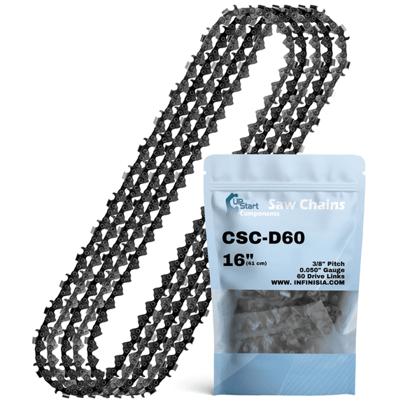 6-Pack 16-Inch Chainsaw Chain Replacement for Husqvarna 257 - D60 (16", 3/8", .050", 60 Drive ...