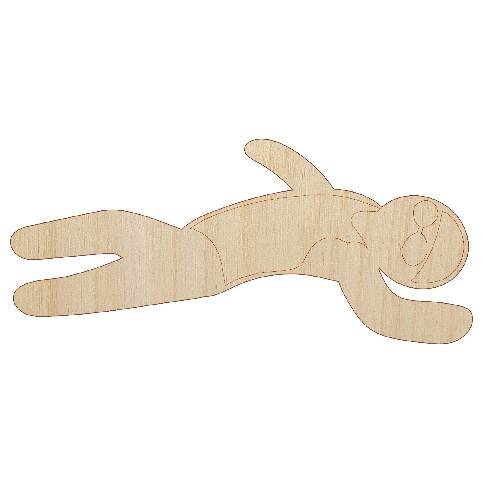Swimming Swimmer Backstroke Wood Shape Unfinished Piece Cutout Craft ...