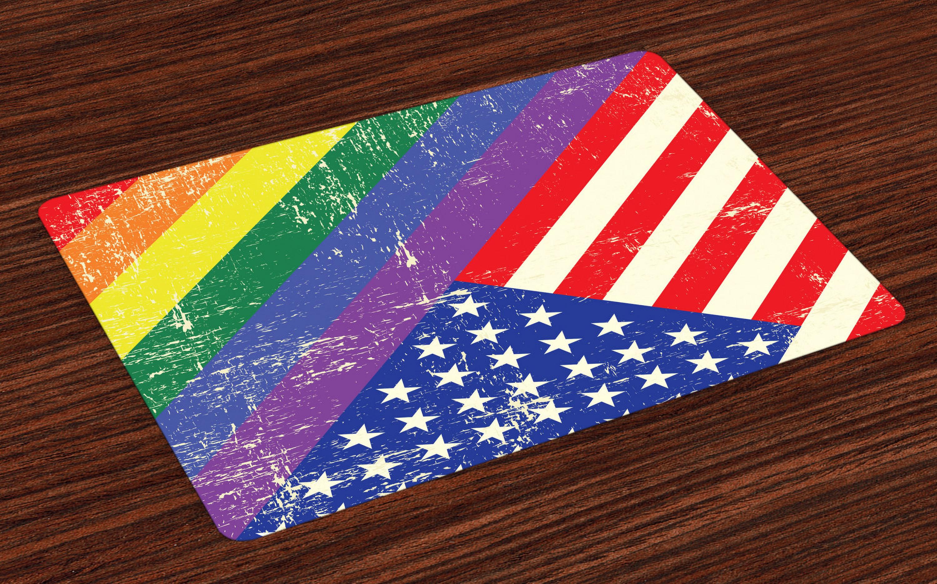 Ambesonne Vintage Rainbow Place Mats Set of 4, Old Glory LGBT, Standard ...