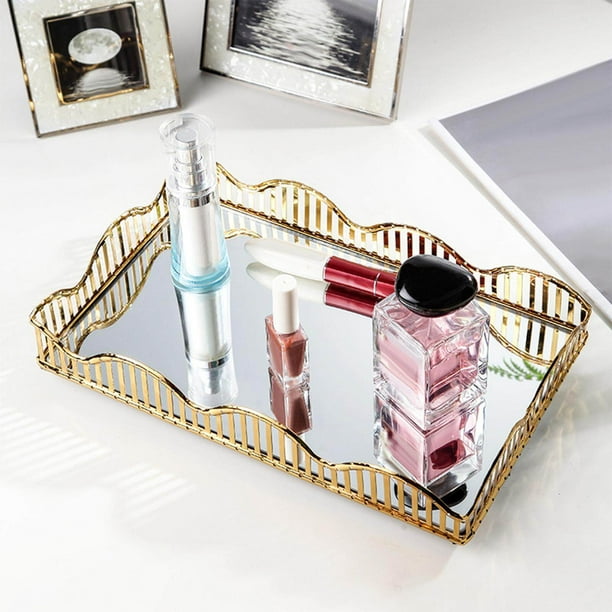 Maoww Mirrored Tray Vintage Style Storage for Coffee Table Cosmetic ...