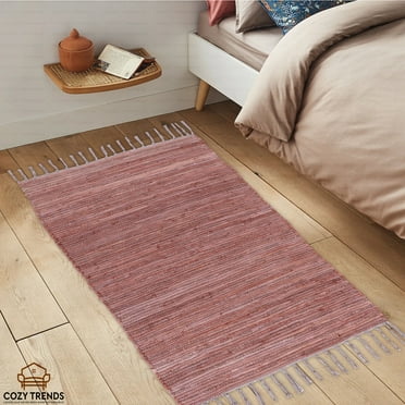 Hand Braided Bohemian Indian Traditional Colorful Cotton Chindi Area ...