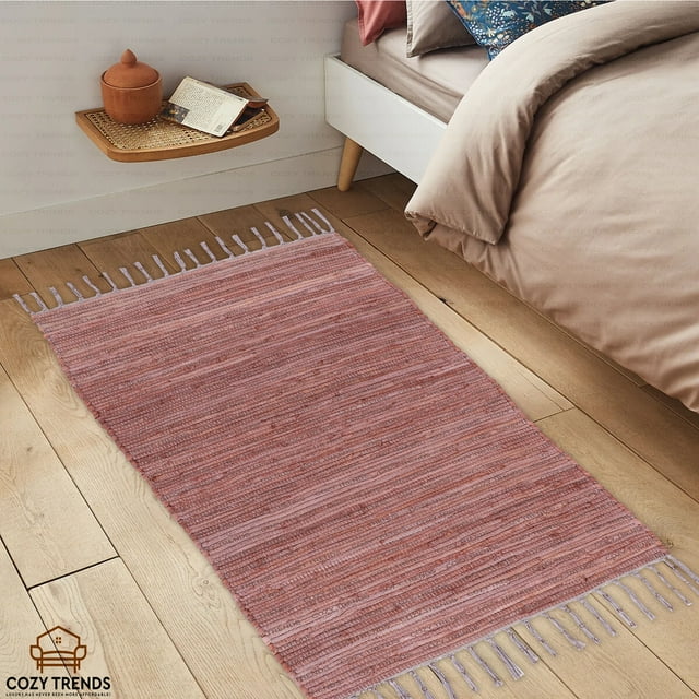 Hand Braided Bohemian Indian Traditional Colorful Cotton Chindi Area ...