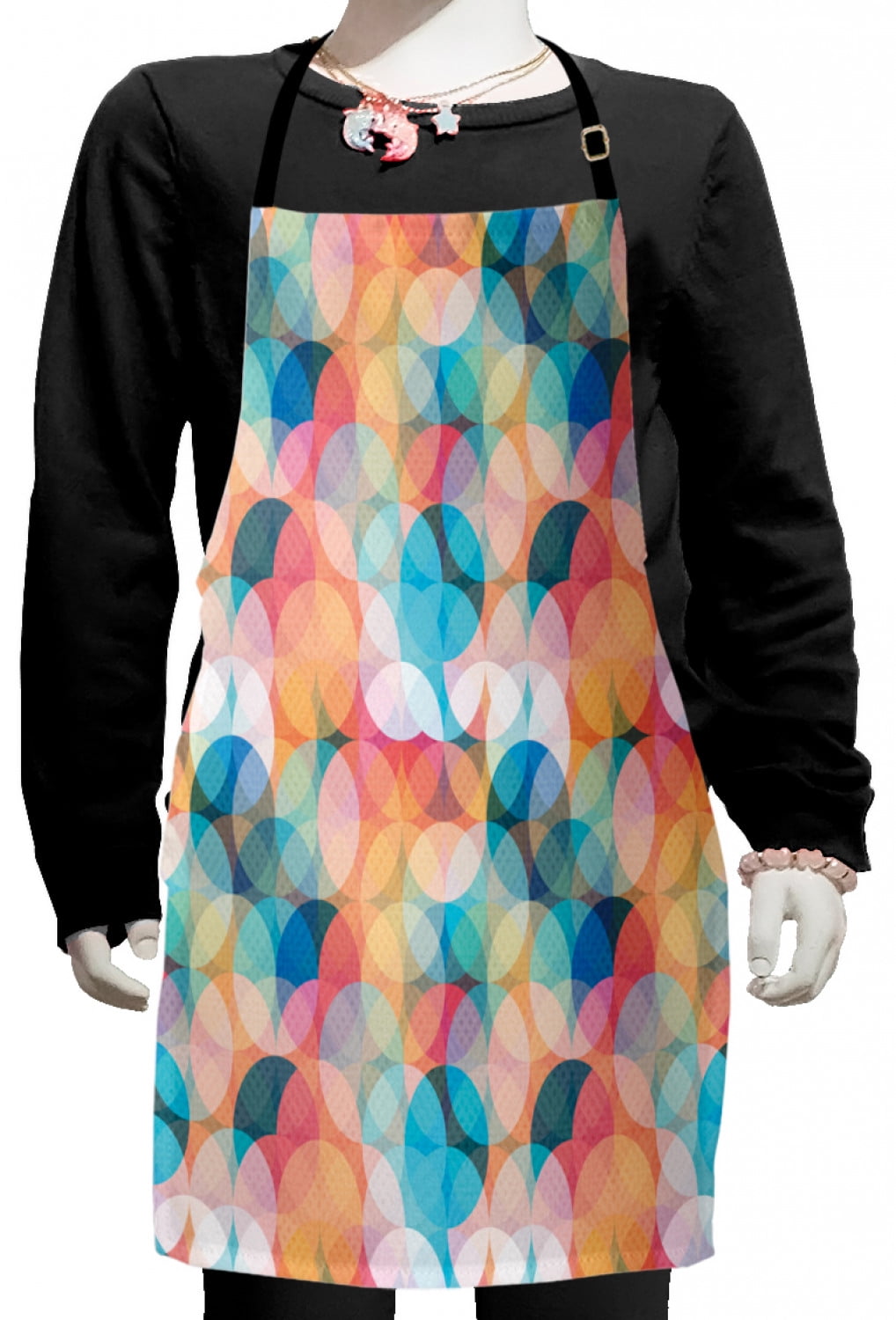 Geometric Kids Apron, Soft Toned Hazy Overlap Circles Mosaic Birthday ...