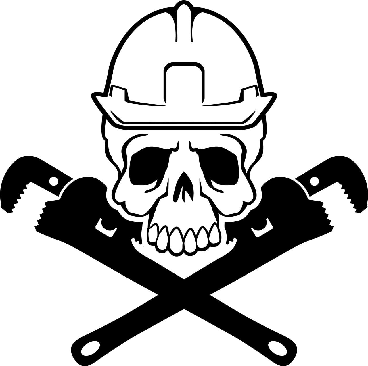 kcd pipe fitter skull and crossbones vinyl decal sticker|cars trucks ...