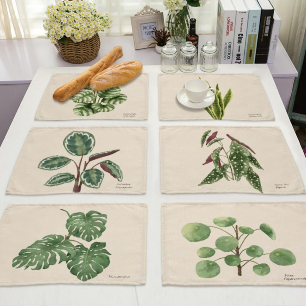 Placemats for Dining Table Set of 6 Cloth Cottn Linen Table Placemats ...