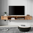 Floating TV Stand Wall Mounted Shelf,Wood Media Console Entertainment ...