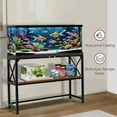 Fish Tank Stand, Aquarium Stand with 2-Tier Storage Shelves, Rustic ...