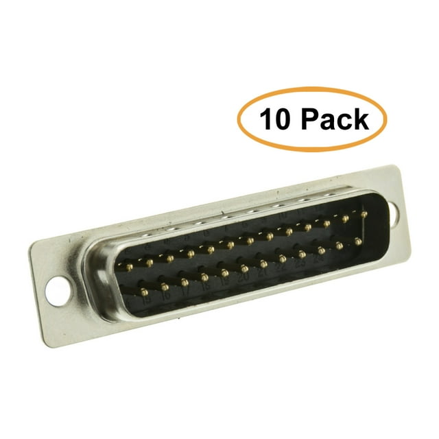 C&E DB25 Male D-Sub Connector, Solder Type, 10 Pack - Walmart.com