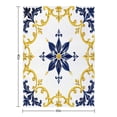 Chilfamy Blue Gold Floral Tile Pattern Art Soft Flannel Throw Blanket ...