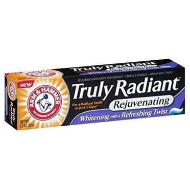 ARM & HAMMER Bright & Strong Truly Radiant Toothpaste, Crisp Mint, 4.3 ...