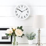 Mainstays Basic Indoor 8.78" White Analog Round Modern Wall Clock ...